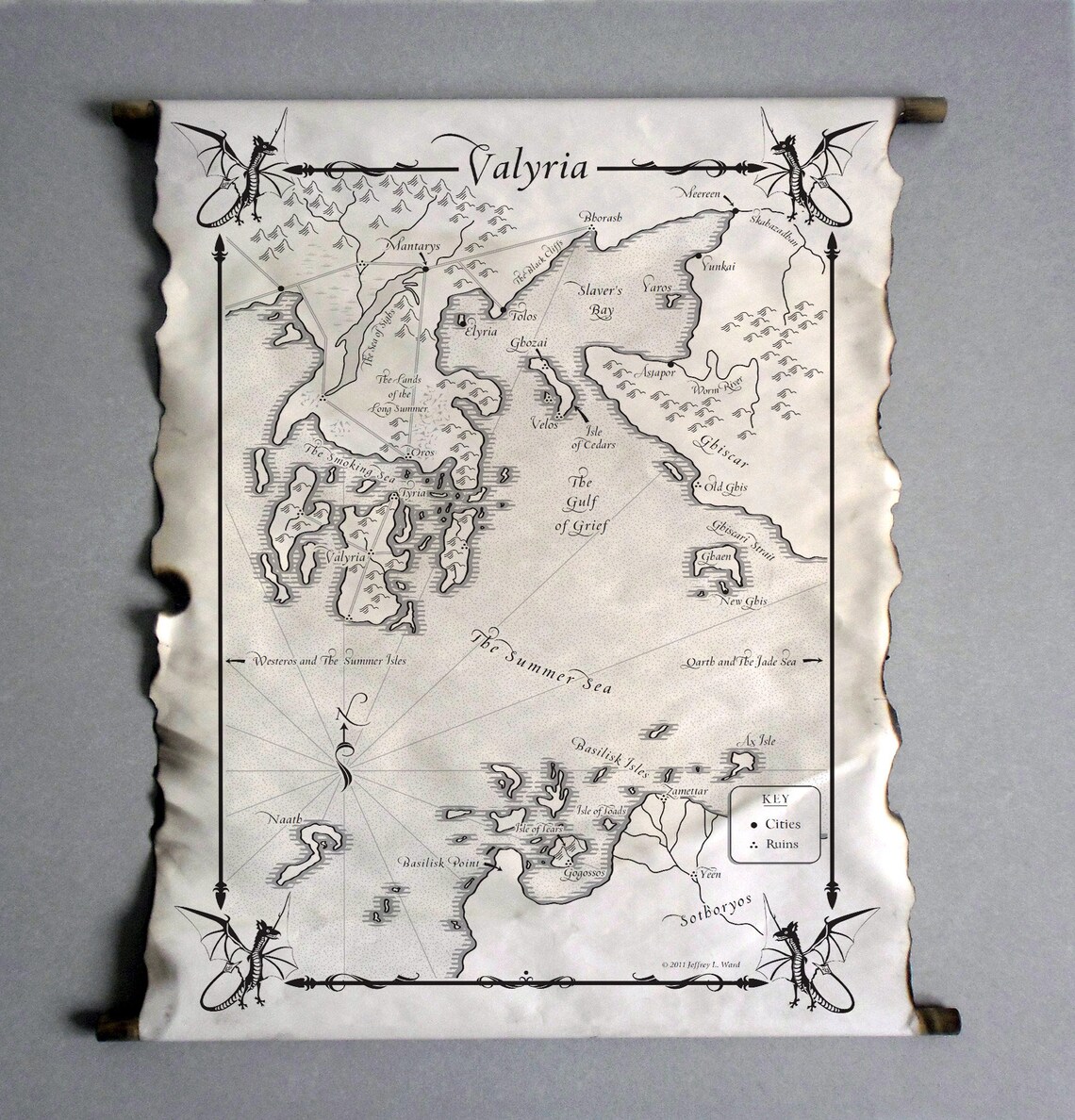 Map of Valyria Game of Thrones Westeros Map Essos Map A | Etsy