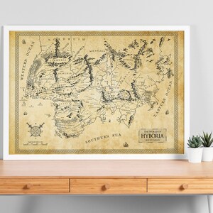 Conan Map Poster, the World of Hyboria Map Poster, Age of Conan Map ...