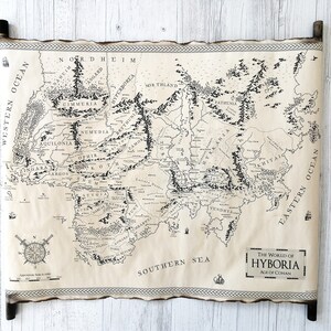 Conan Map the World of Hyboria Map on Handmade Scroll, Age of Conan ...
