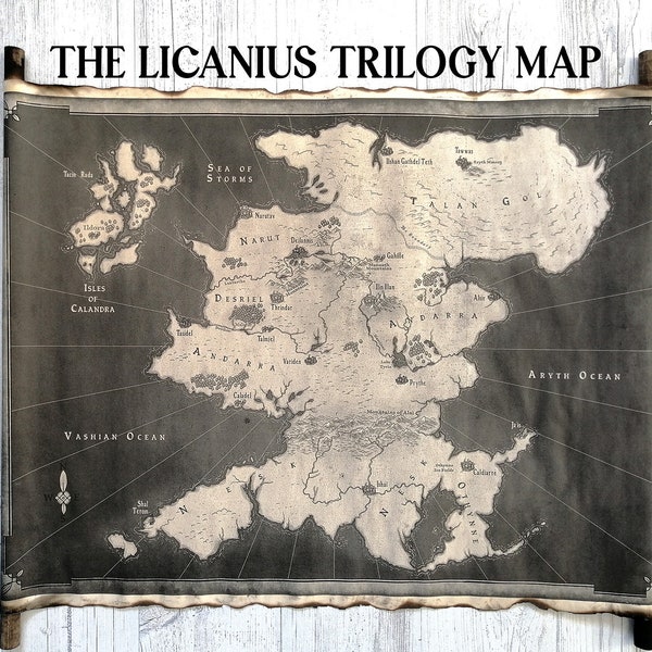 Licanius Trilogy Map - Etsy