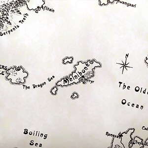 Elric of Melnibone Map of Young Kingdoms, Stormbringer Map, Michael ...