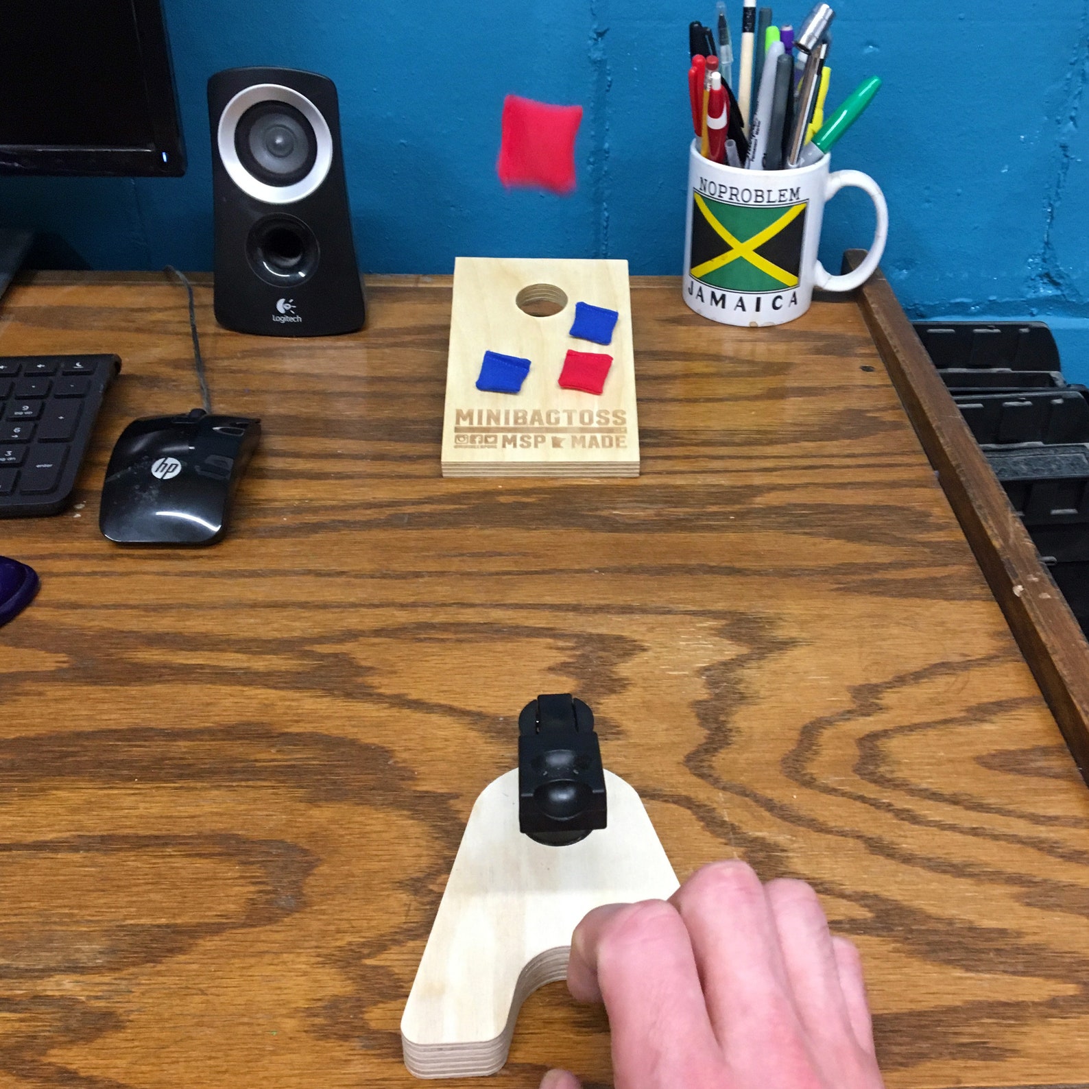 Mini Desktop Cornhole Game Catapult Bean Bag Toss Custom | Etsy