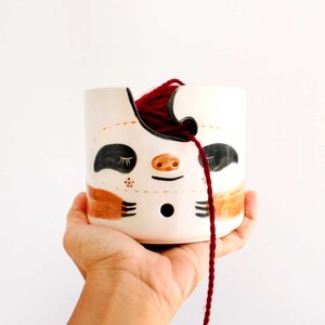 Large Ceramic Slothful Yarn Bowl for Crochet, Funny Pottery Slothful ...