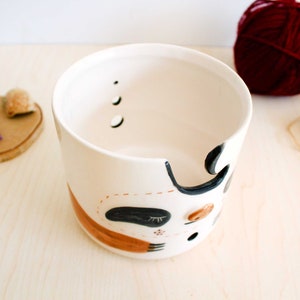 Large Ceramic Slothful Yarn Bowl for Crochet, Funny Pottery Slothful ...