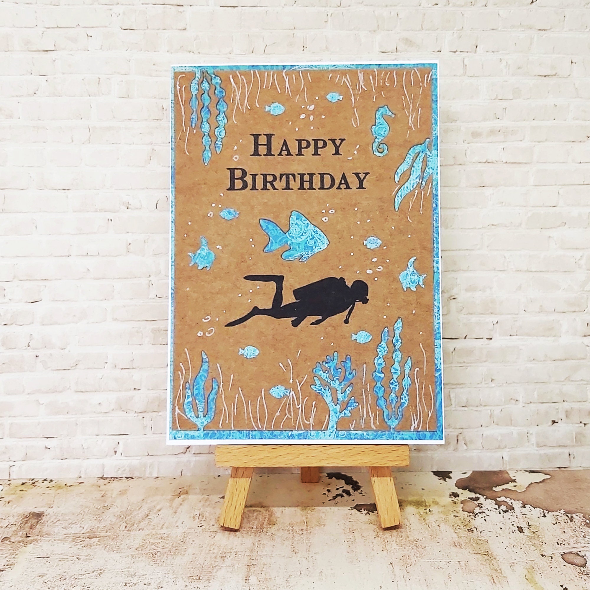 Handmade Scuba Diving Birthday Card, Personalised Diver Gift - Etsy