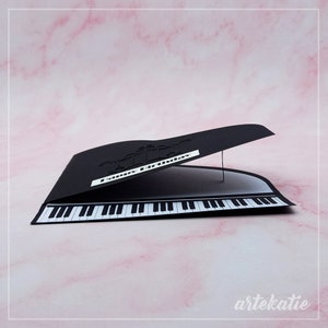 Piano Shaped Handmade Birthday Card for Musician Pianist Music Teacher ...