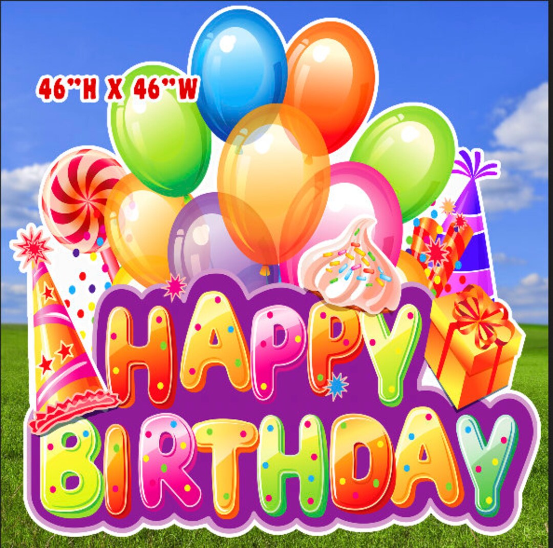 LARGE Happy Birthday Sign Party Prop Signs / Decor High Resolution ...