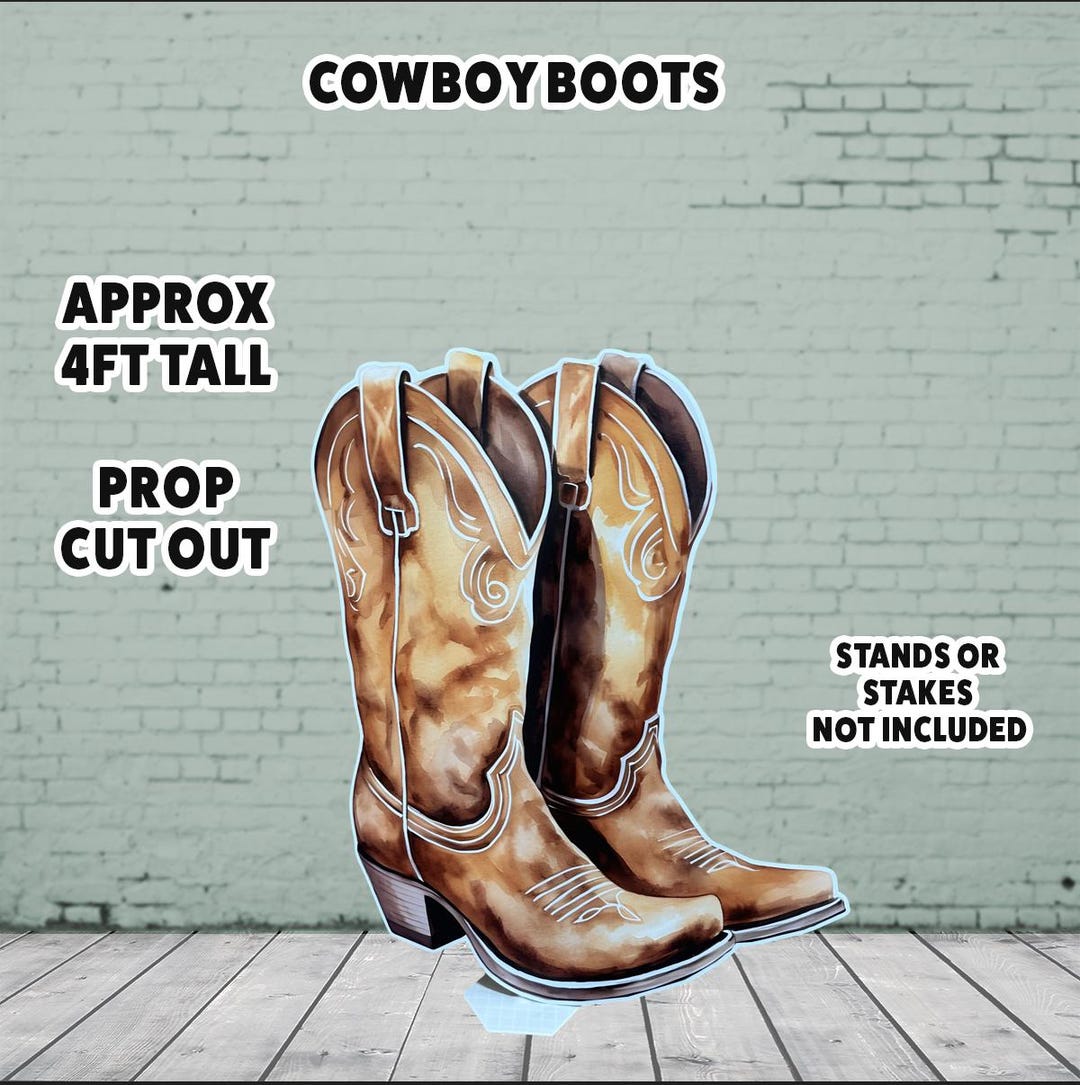 Cowboy Boots Prop Cutout. Approx 4ft Tall. Stand Not Included, See ...
