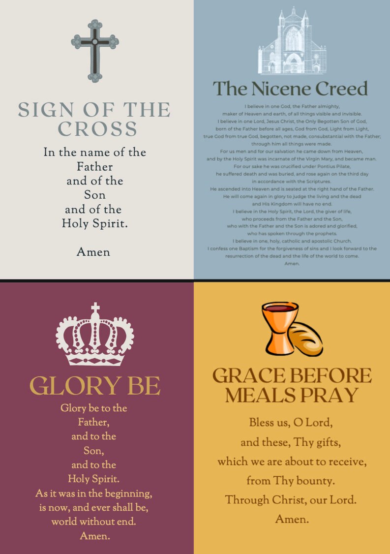 10 Catholic Prayers for Kids - Etsy
