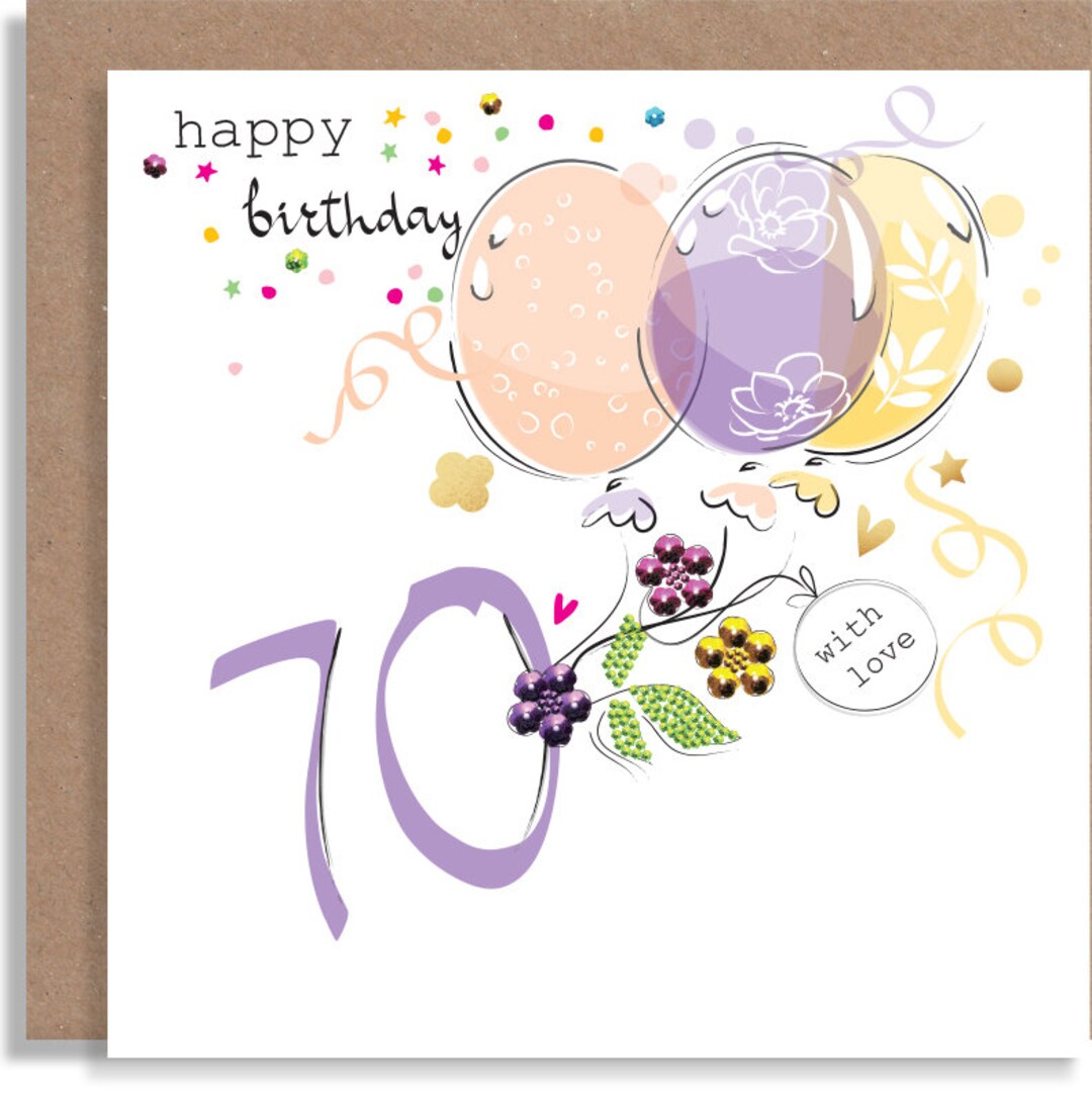 Handmade Milestone Birthday Card: Balloons & Sequins - Etsy