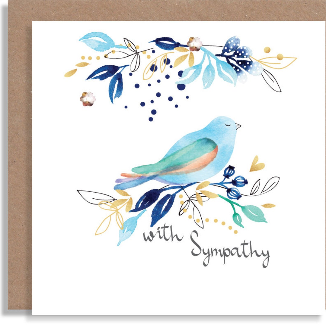 Sympathy Bird Watercolour Handmade Personalised Greeting Card Hand ...