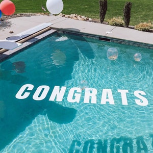 White Floating Thin Plastic Pool Letters and Numbers | Customizable ...