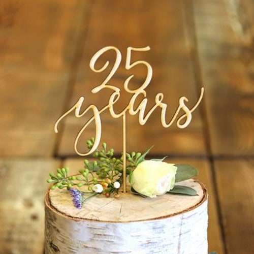 Custom Year Cake Topper Wood Anniversary Cake Topper Wood - Etsy