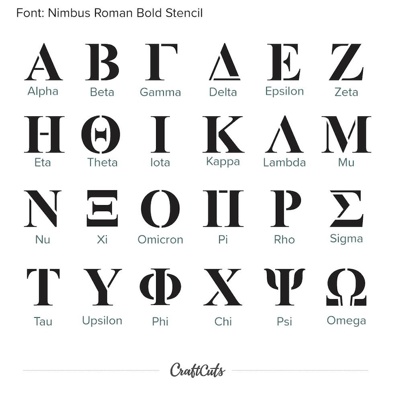 Greek Letter Stencils - Reusable Plastic Mylar Stencil for DIY Projects ...