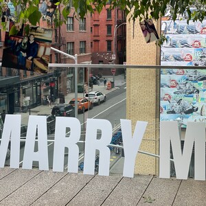 Marry Me Sign | White Thin Plastic Letters | Temporary Outdoor Signs ...