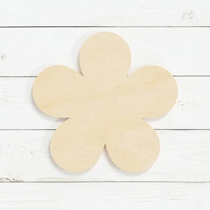 Simple Wooden Flower- Custom Size | Unfinished Custom Cut Wood Craft ...