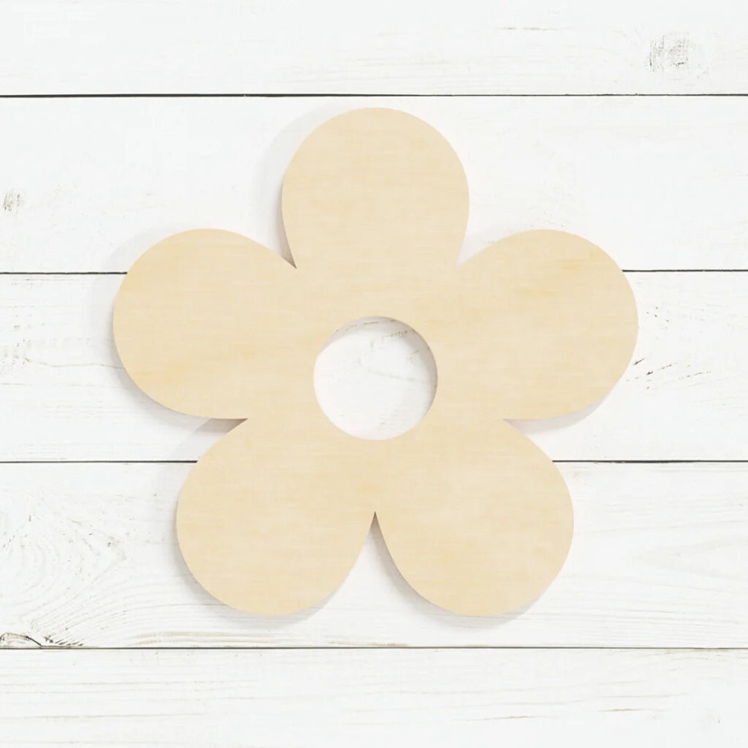 Wooden Flower Cutout Craft Shape | Unfinished Custom Wood Craft Shape ...