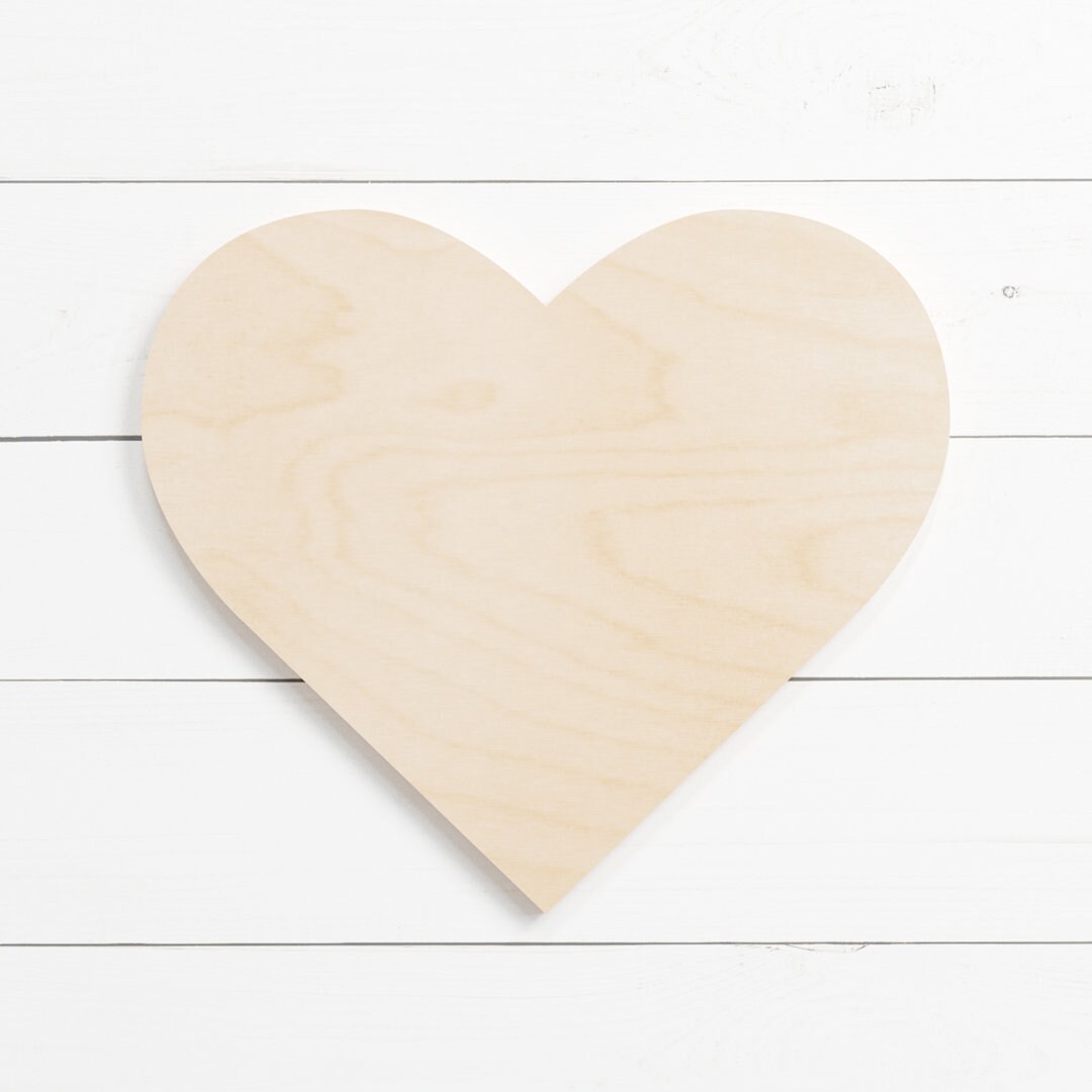 1/4" Thick Unfinished Wood Heart Shape | Wooden Heart Shape for DIY ...