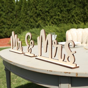 Mr. and Mrs. Script Wedding Name Sign | Mr. and Mrs. Standing Sign for ...