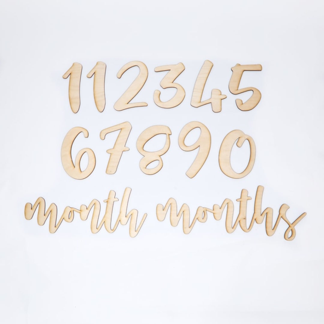 Monthly Milestone Wood Cutouts for Baby Photos | Monthly Milestone Kit ...