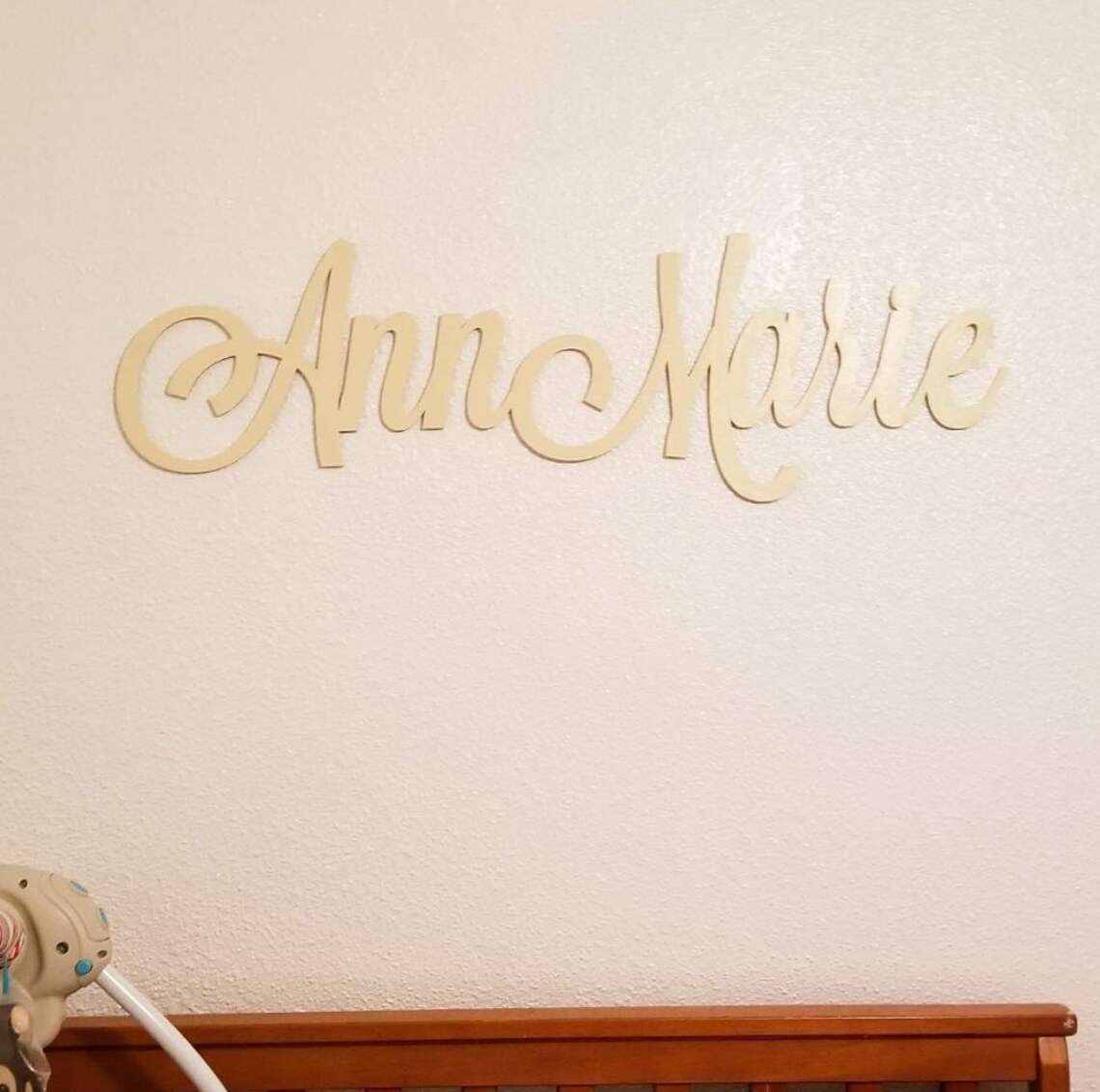 Custom Script Wooden Name Sign | Cursive Wall Letters | Nursery Name ...