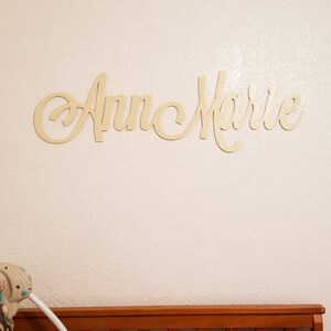 Custom Script Wooden Name Sign | Cursive Wall Letters | Nursery Name ...
