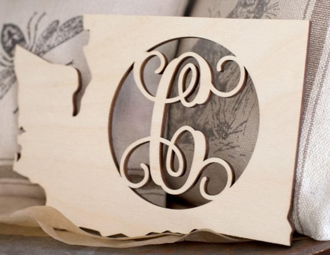 State Wood Sign Monogram | Custom State Sign | State Monogram ...