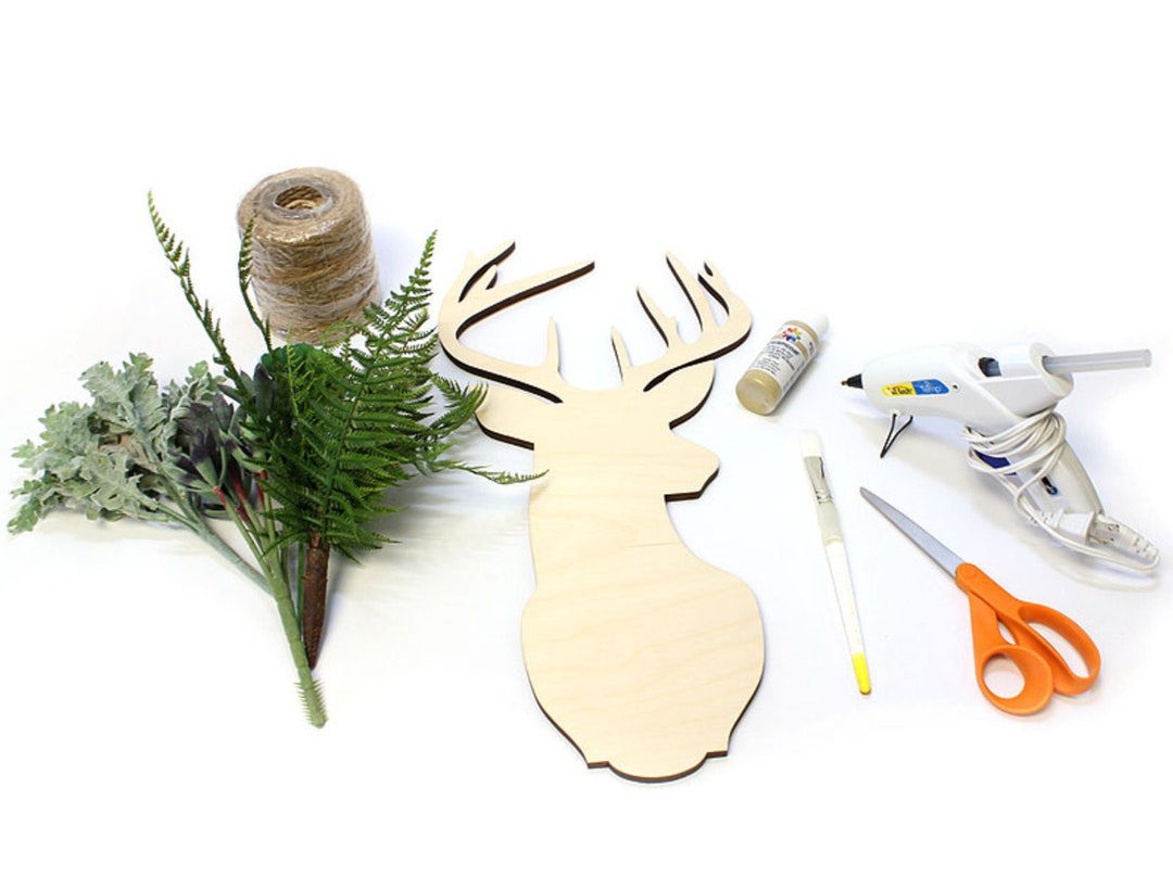 Wooden Deer Head Craft Shape | Large Dear Head Wood Cutout | Hunter ...