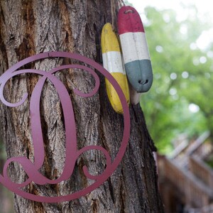 Outdoor Painted Metal Monogram | Colorful Outdoor Letter | Large Script ...