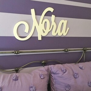 Custom Script Wooden Name Sign | Cursive Wall Letters | Nursery Name ...
