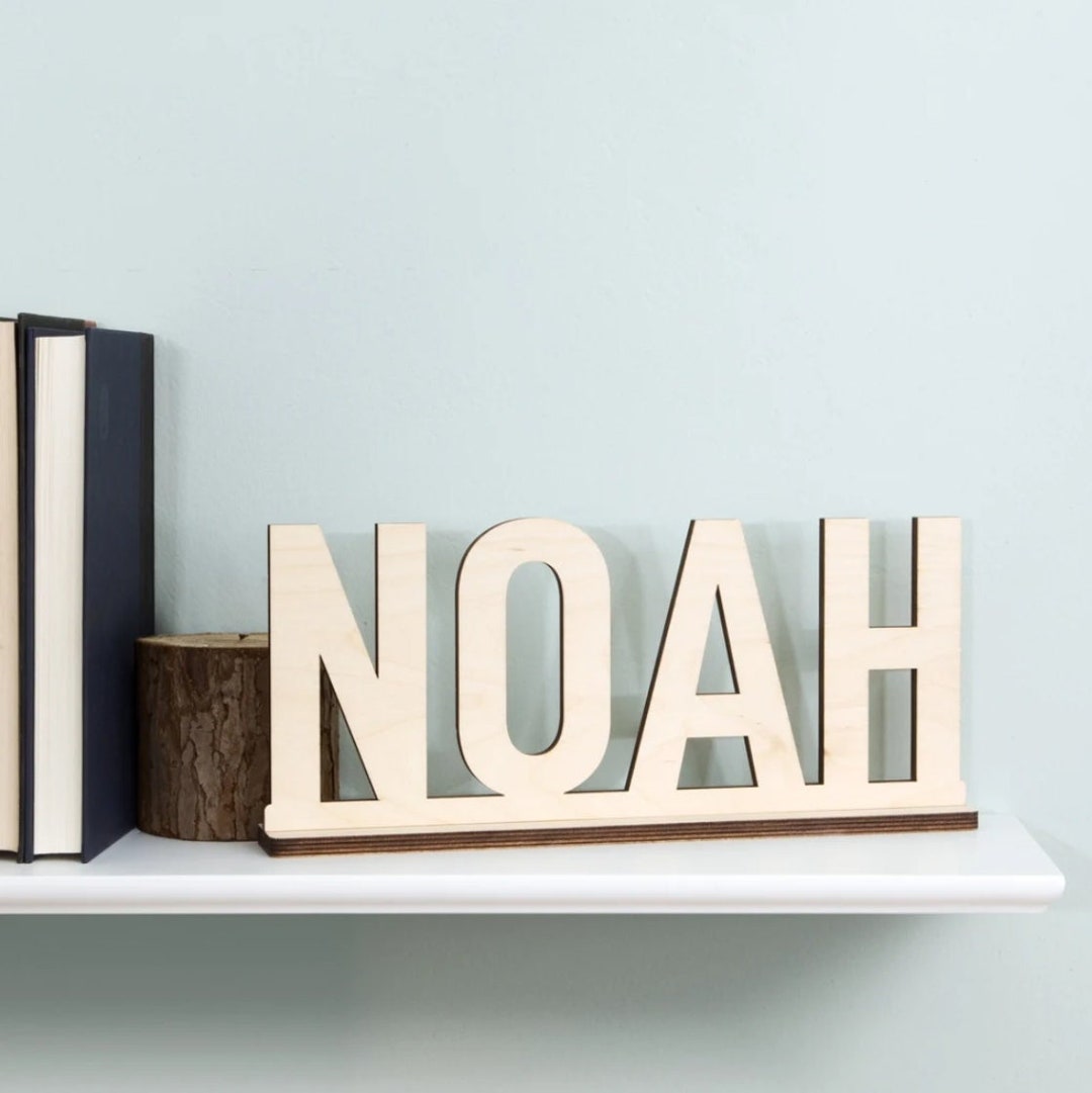 Stand-alone Wood Lettering on Base | Standing Wood Letters | Ready to ...