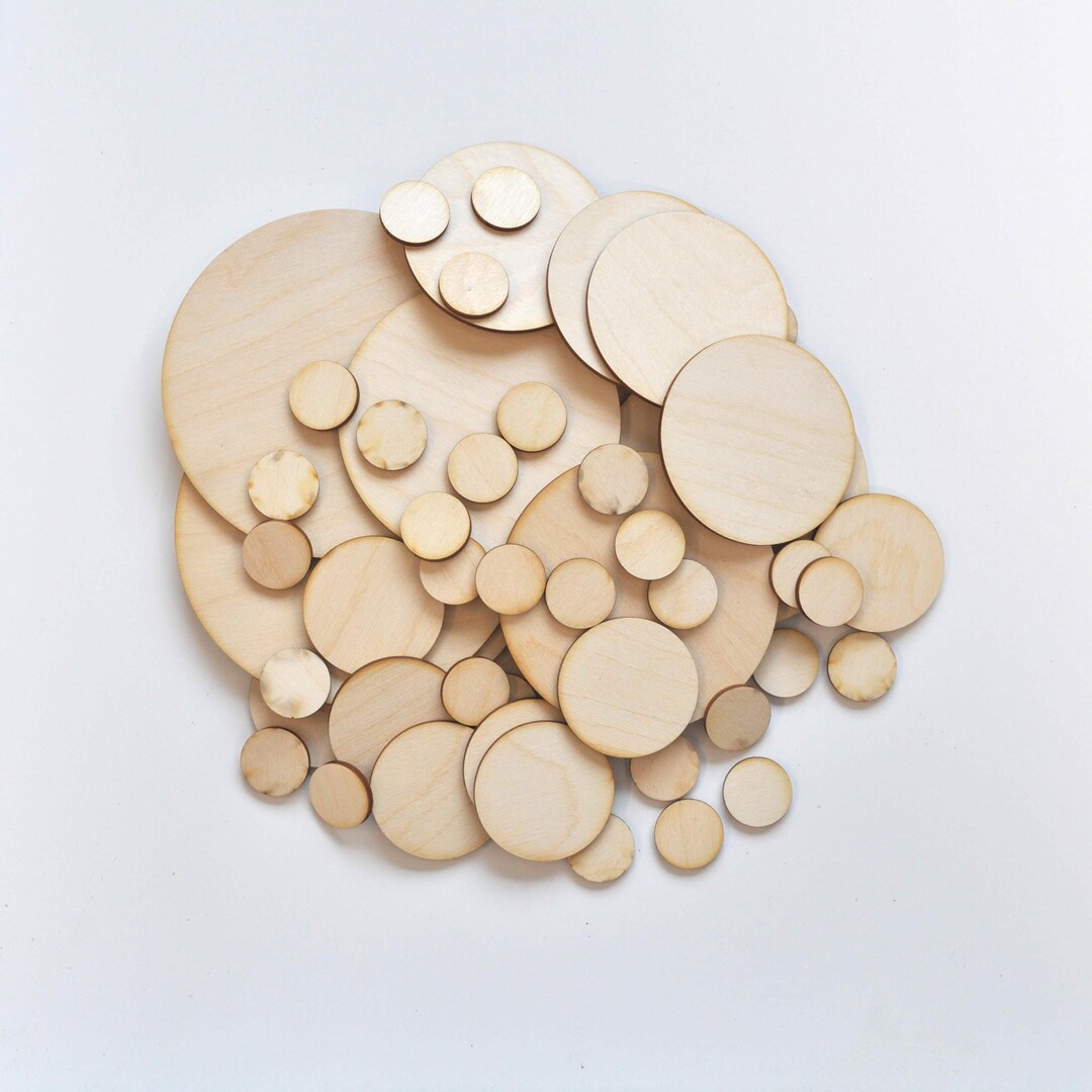 50 Baltic Birch Wood Circles: DIY Craft Supplies (1-5 Inch) - Etsy