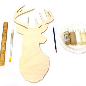 Wooden Deer Head Craft Shape | Large Dear Head Wood Cutout | Hunter ...