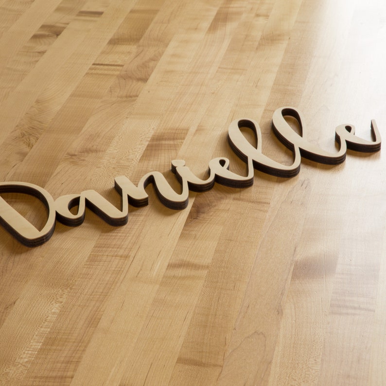 Script Wooden Letters Fancy Wall Letters Nursery Name - Etsy