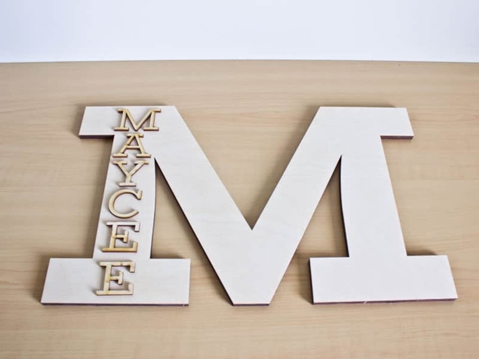 Custom Nursery Monogram Name Kit Kid's Room Wooden - Etsy