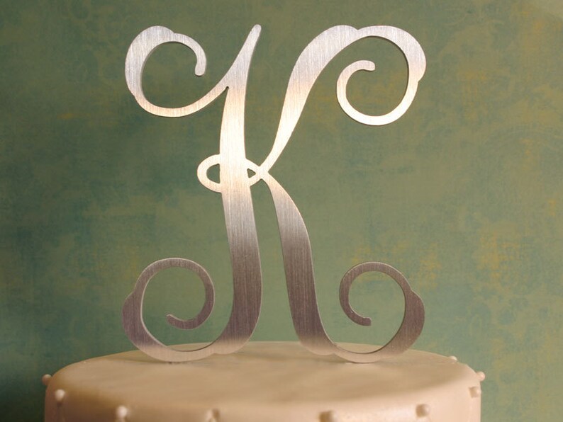 Vine Metal Wedding Cake Topper Custom Monogram Cake Topper - Etsy