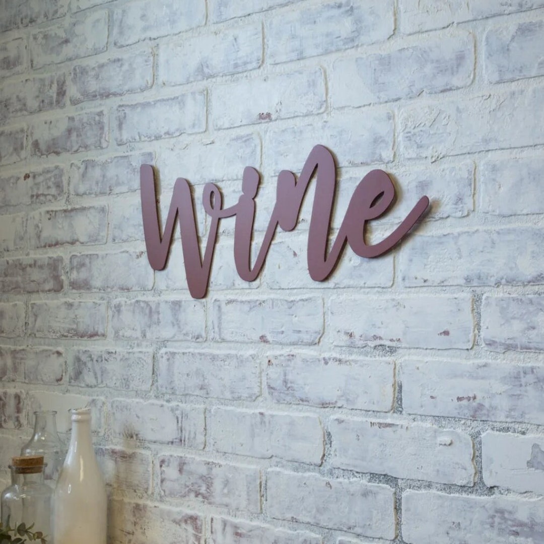 Painted Metal Words | Painted Cursive Metal Letters | Metal Wall Signs ...