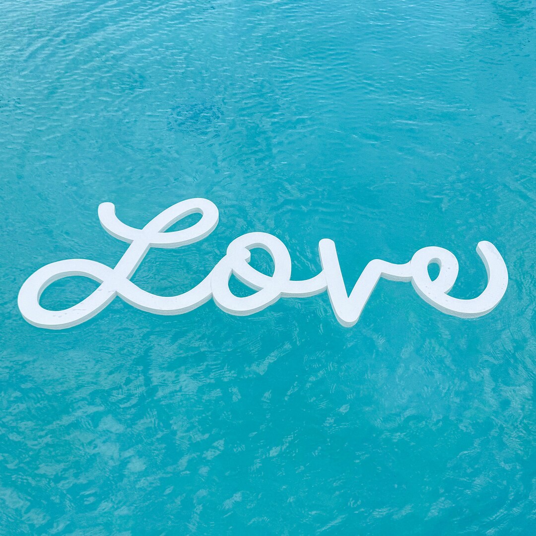Script Love Floating Foam Pool Letters | 1" Thick | Custom Font ...