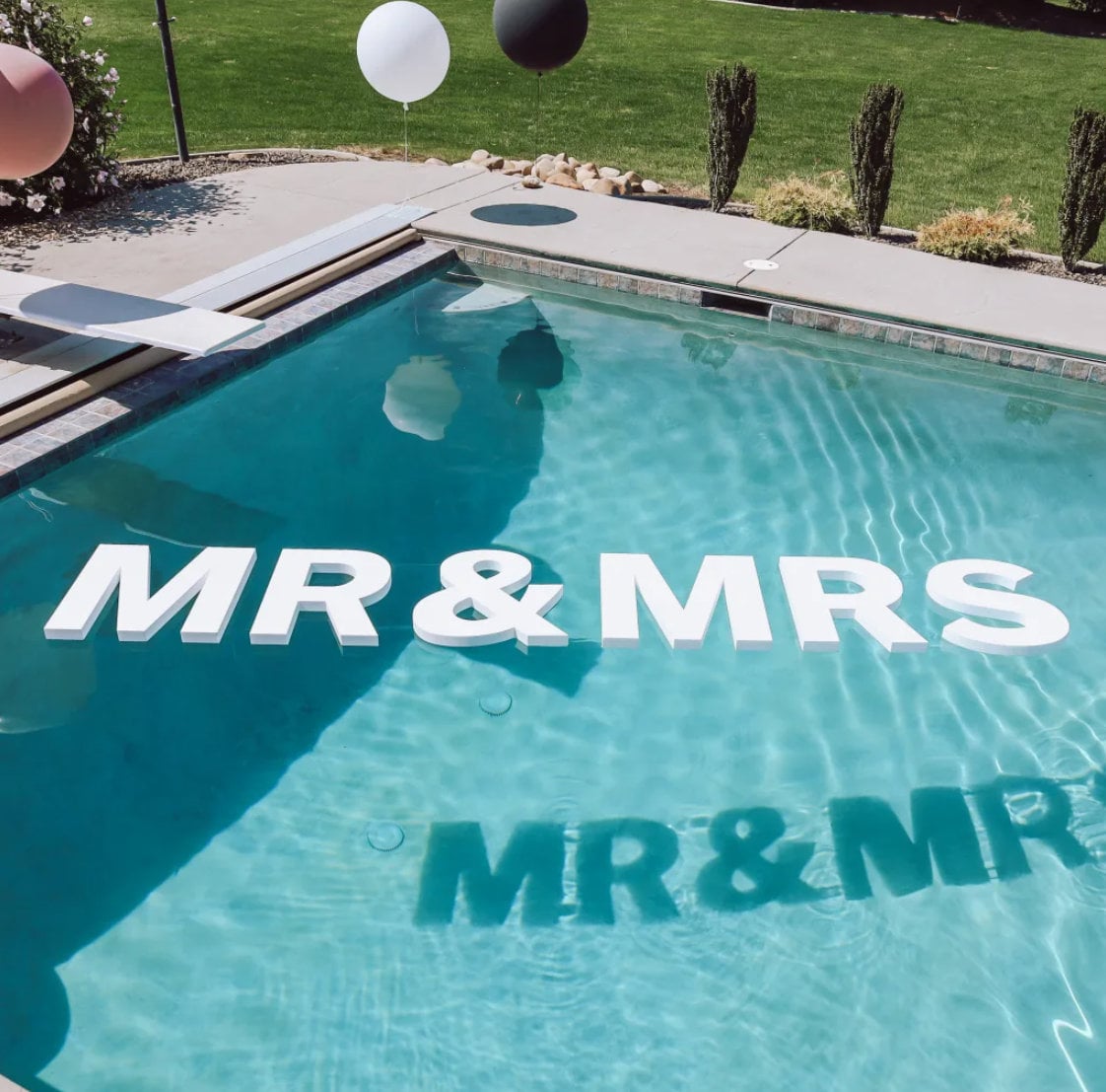 MR & MRS Floating Foam Letters: Wedding Pool Decor - Etsy