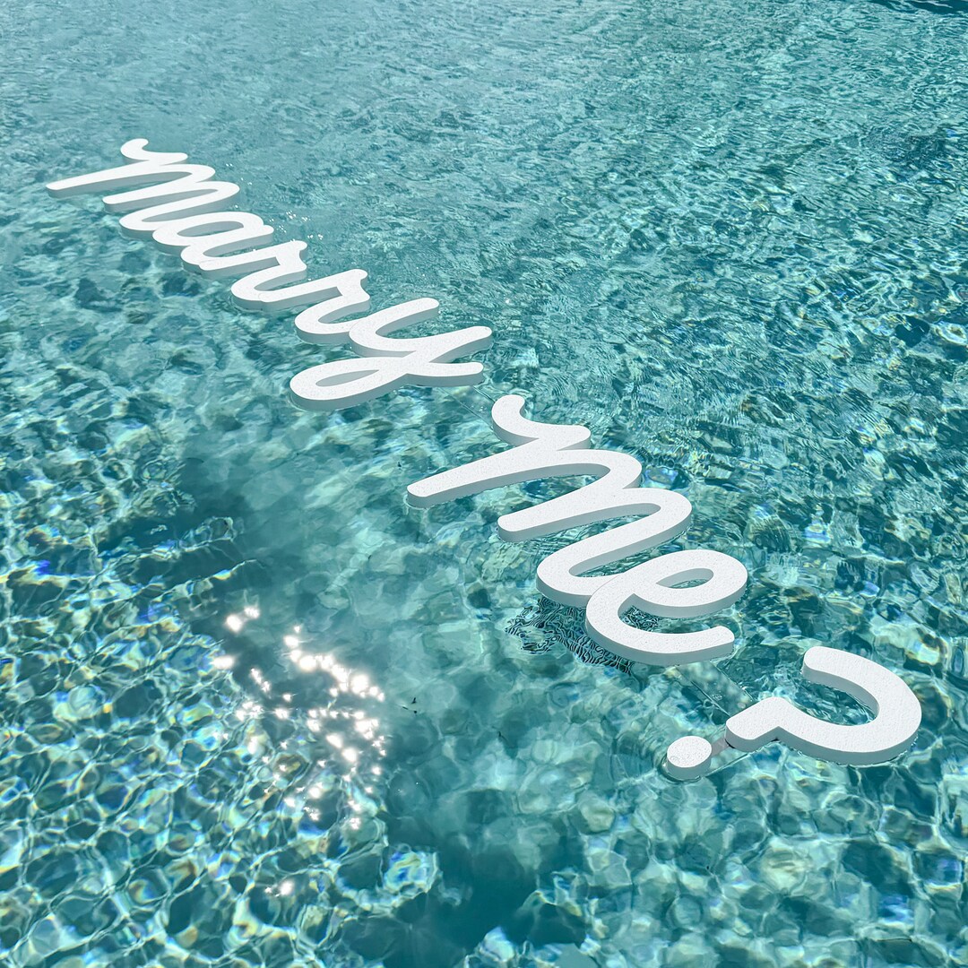 Script Marry Me Floating Foam Letters | 1" Thick | Customize Font and ...
