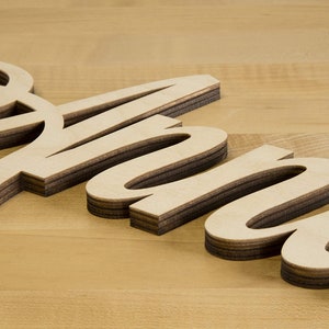 Custom Script Wooden Name Sign | Cursive Wall Letters | Nursery Name ...