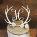 Wood Antler Monogram Cake Topper Buck Deer or Elk Cake - Etsy