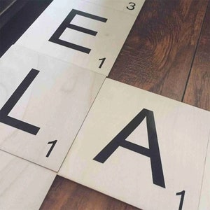 Wood Wall Letter Tiles | Personalized Scrabble Wall Tile Art for Home ...