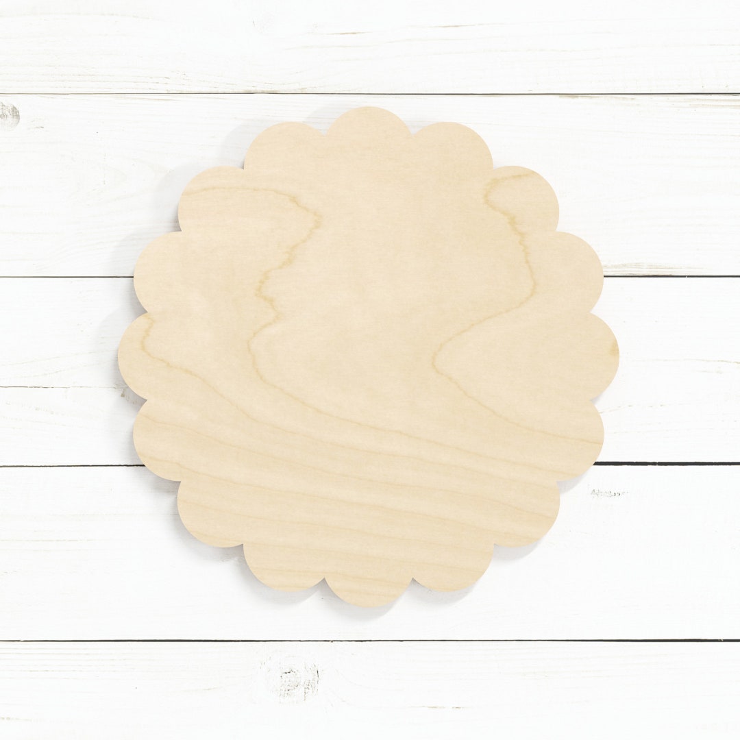 Large Scalloped Circle Craft Shape - Choose Your Size | Unfinished Wood ...