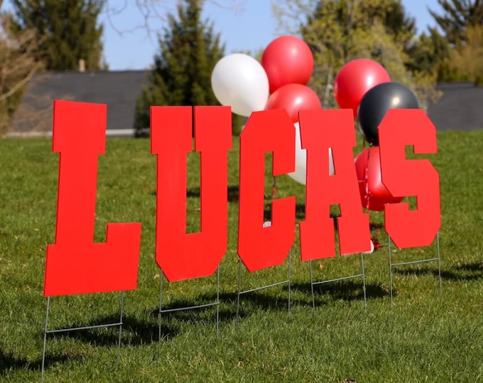 Colorful Yard Sign Letters With Yard Stakes Included | Custom Large ...