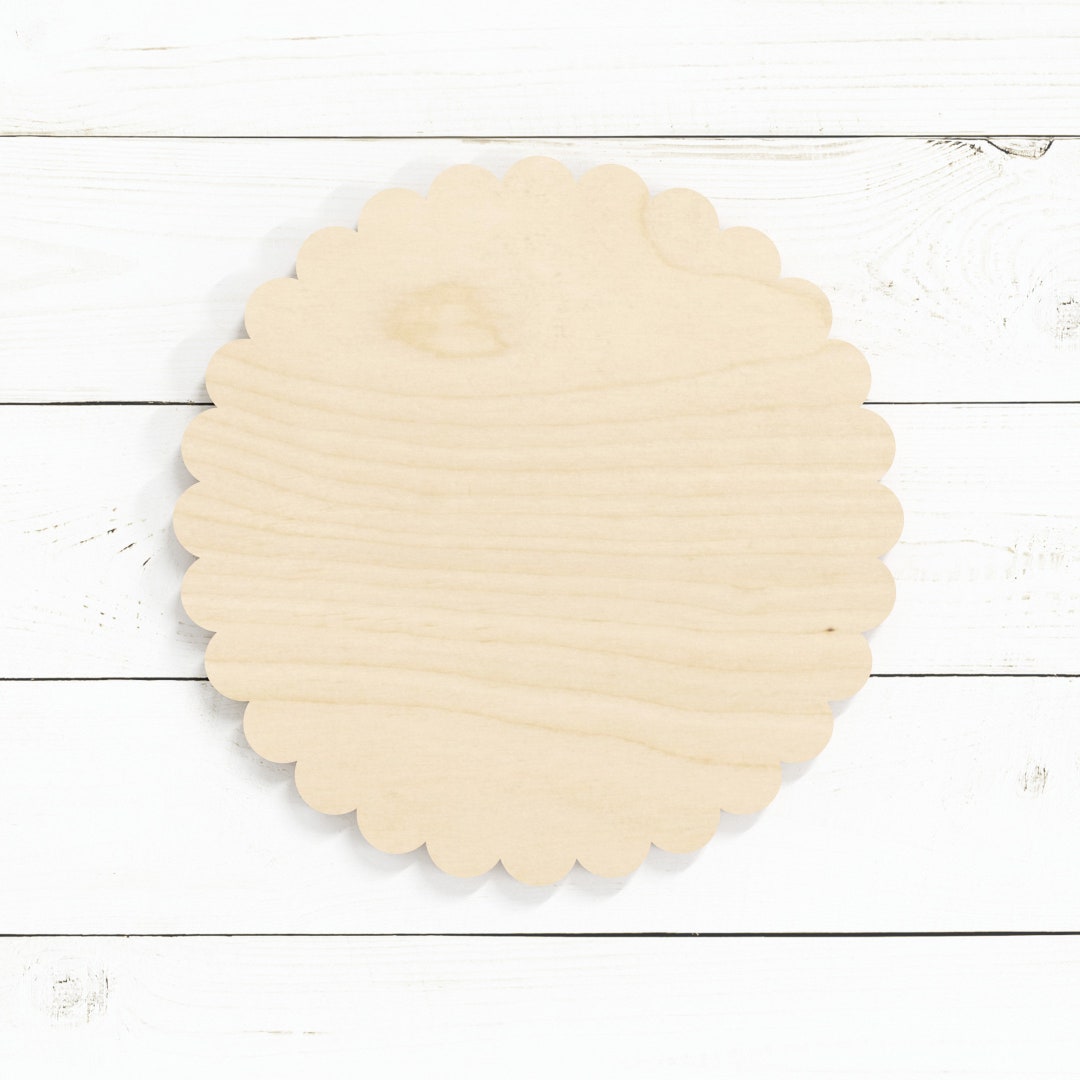 Small Scalloped Circle Craft Shape - Choose Your Size | Unfinished Wood ...