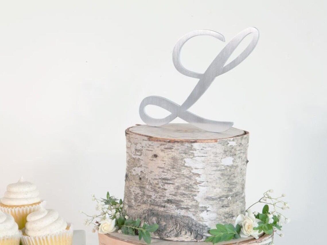 Wedding Cake Topper Metal Monogram Cake Topper Custom - Etsy