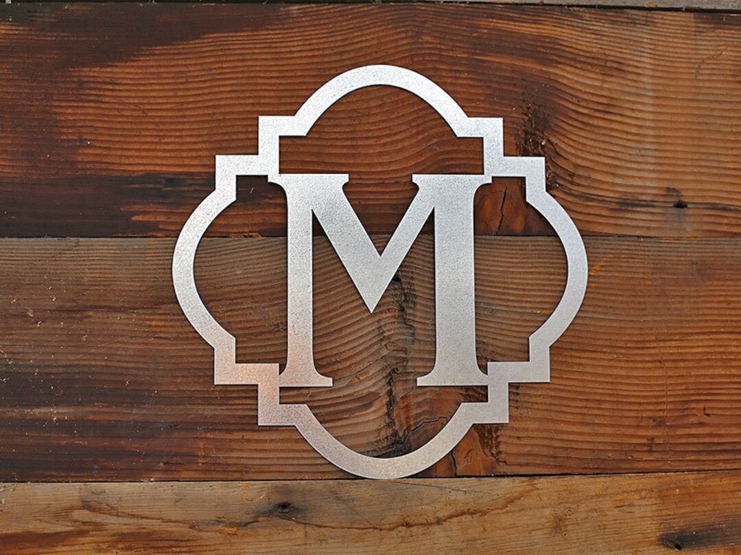 Galvanized Metal Framed Monogram: Indoor/outdoor Steel Letter - Etsy
