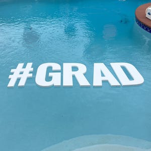 Pool Letters Spelling GRAD With Shape Options | 1" Thick Foam | - Etsy