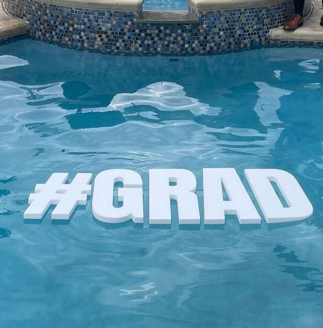 GRAD Pool Party Décor Lightweight, Styrofoam Letters That Float in the ...